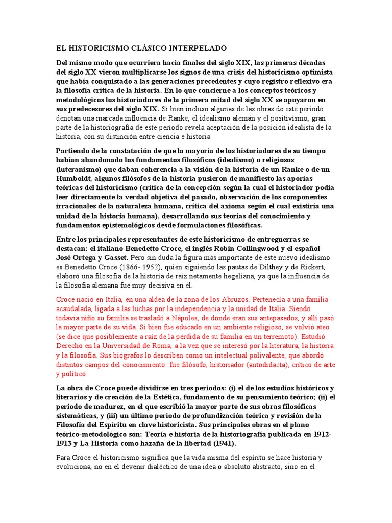 El Historicismo Clásico Interpelado | PDF | Clásicos