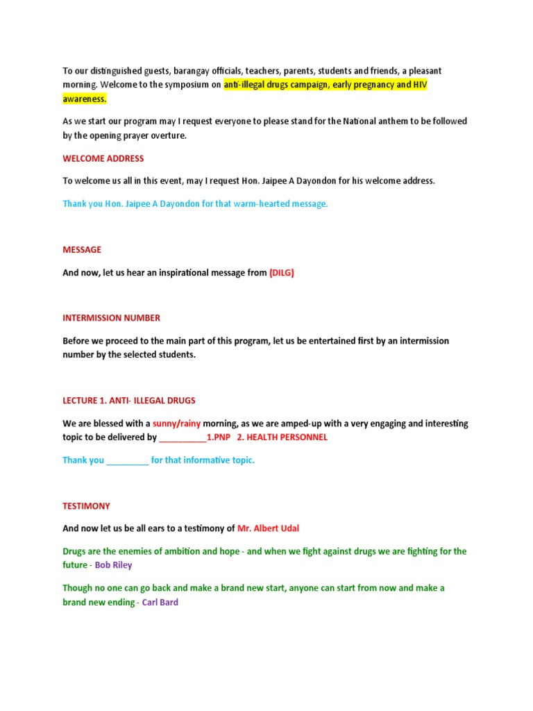 Template for emcee | PDF