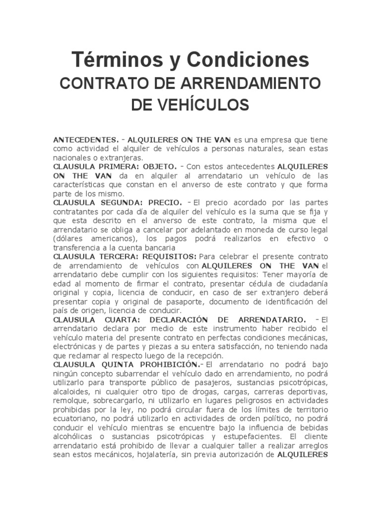 Términos y Condiciones | PDF