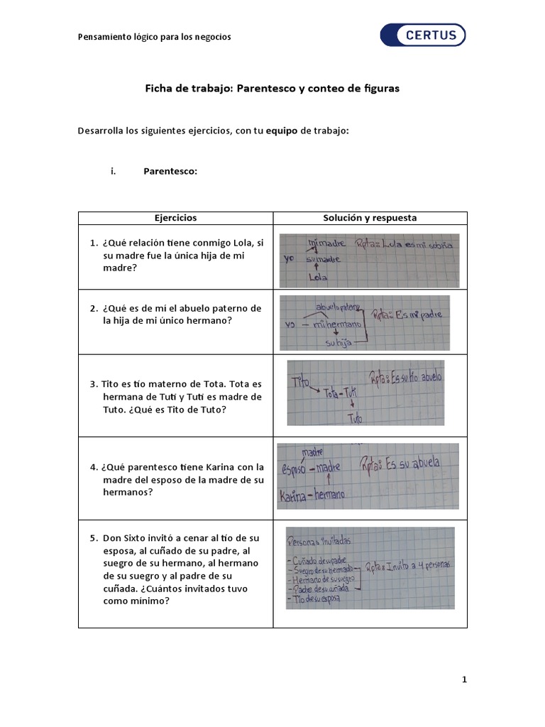 TAREA - PARENTESCO y CONTEO - (1) - MP | PDF