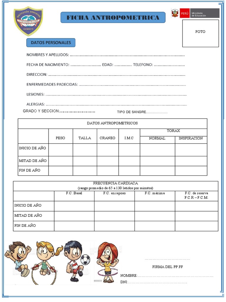 Ficha Antropometrica | PDF