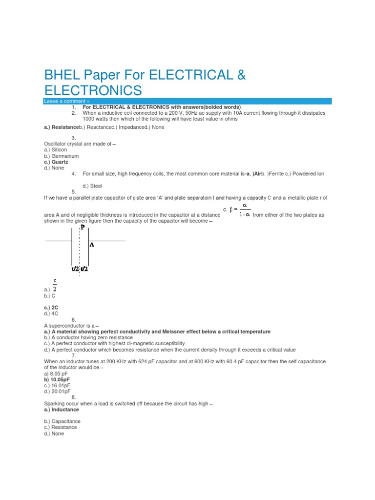 Bhel Paper For Electrical & Electronics: Undefined | PDF | Amplifier ...