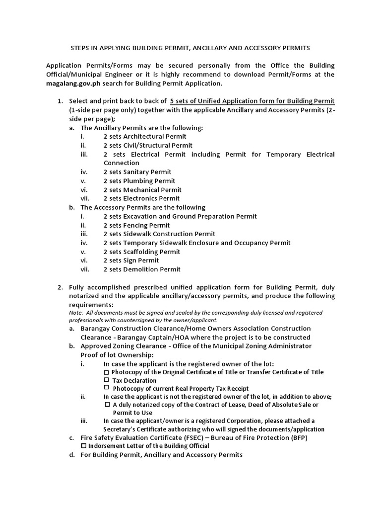 Steps in Applying Building Permit | PDF