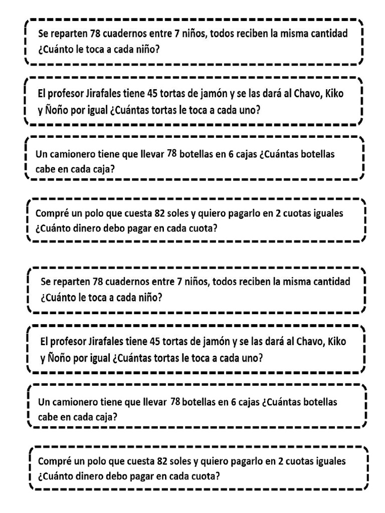 Division de 2 Cifras Ejercicios | PDF