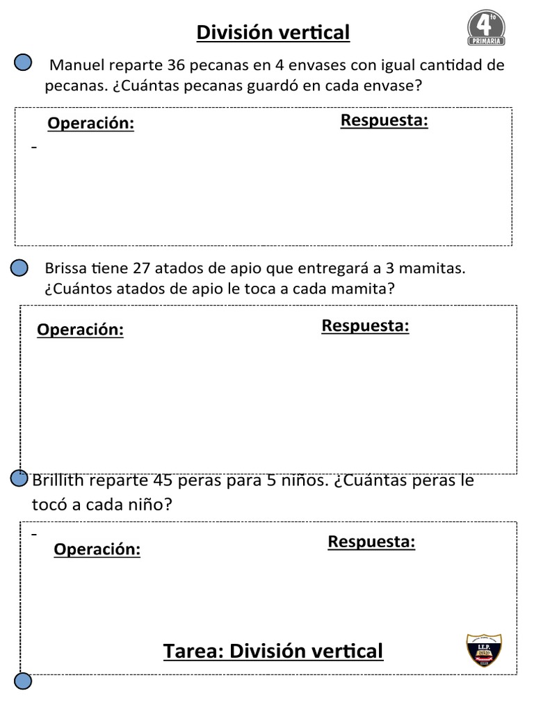 Division Vertical Ficha Alumnos | PDF