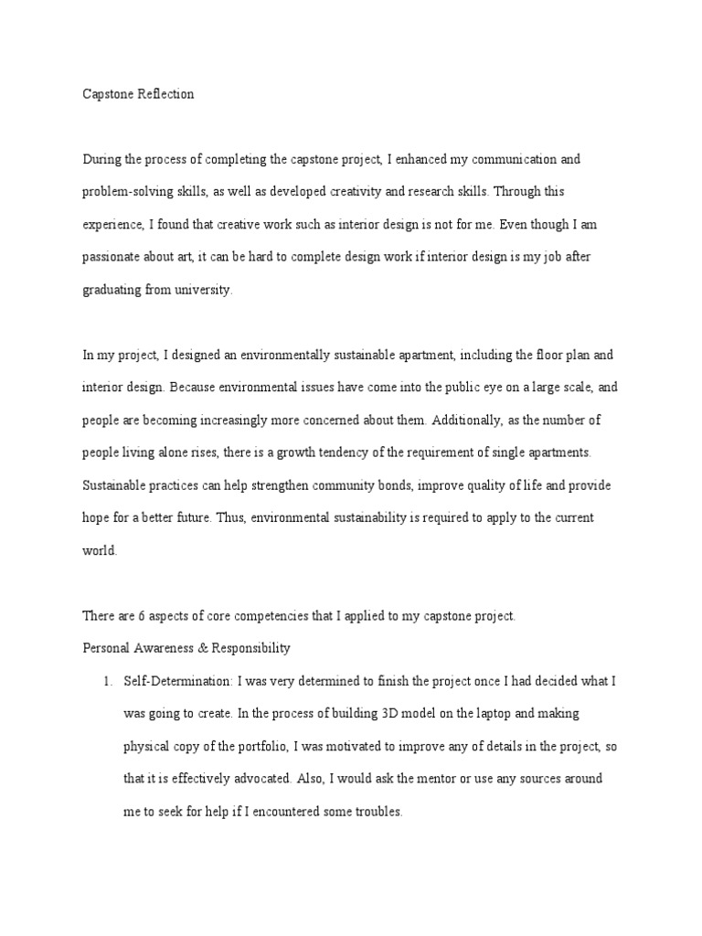 Capstone Reflection - Sharon Shi | PDF | Thought | Design