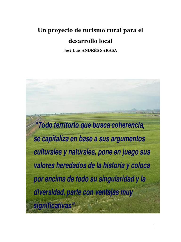 Un Proyecto de Turismo Rural para El Desarrollo Local | PDF | Turismo ...