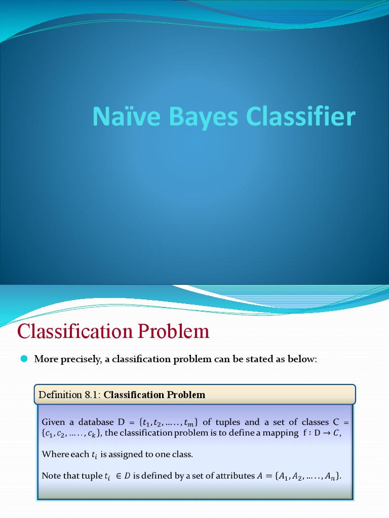 Naïve Bayes Classifier Pdf Statistical Classification Bayesian Inference