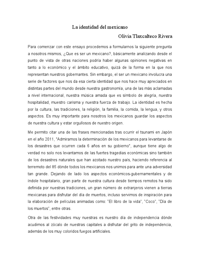 La Identidad Del Mexicano | PDF | México | Tradiciones