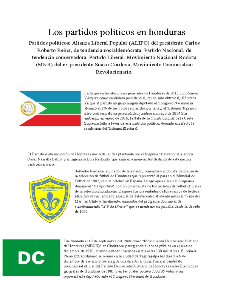 Los Partidos Políticos en Honduras | PDF | Honduras | Gobierno
