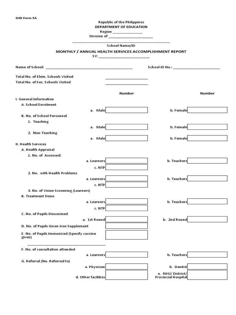 SHD Form 5 | PDF