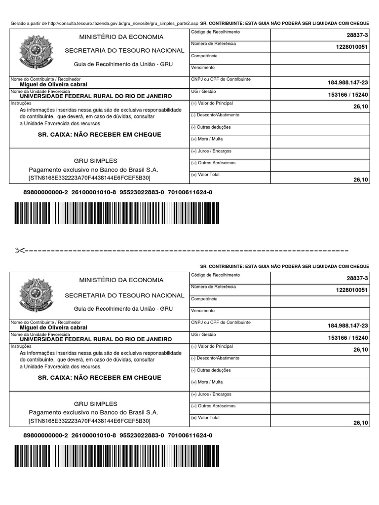 Boleto Gru | PDF | Brasil | Economias