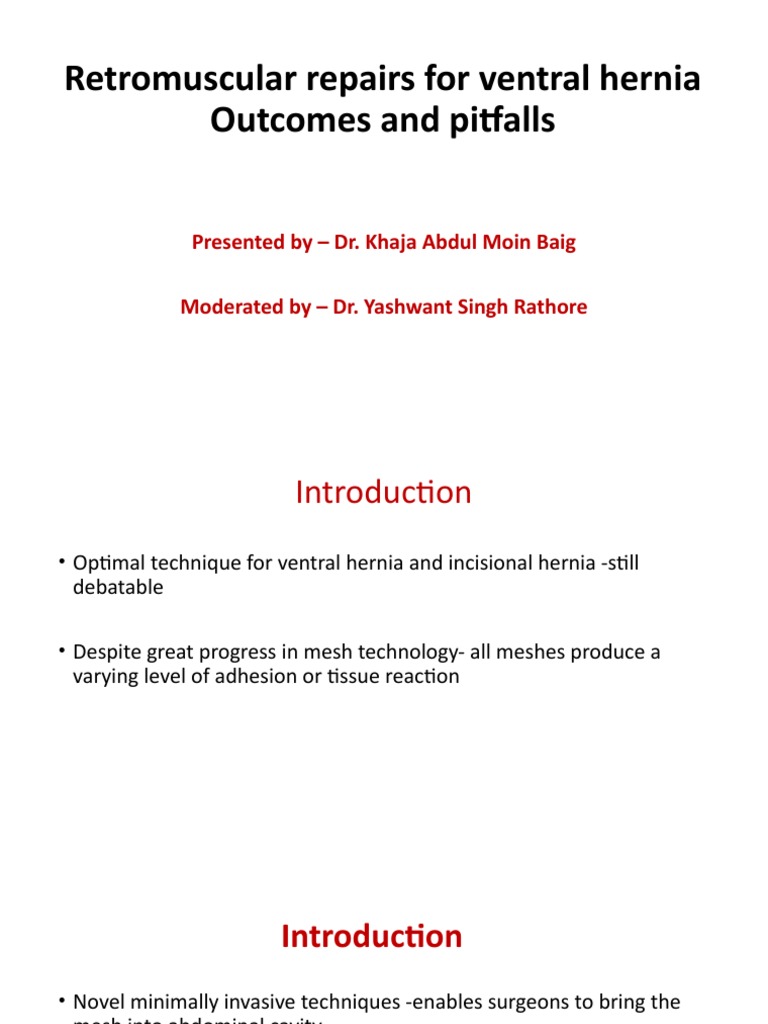 Retromuscular Ventral Hernia Repair Insights | PDF | Abdomen | Surgery