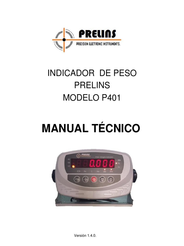 Manual Técnico Prelins P401 | PDF | Balanza | Ingeniería Informática