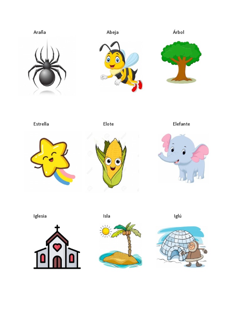 Animales y Objetos por Letra Inicial | PDF