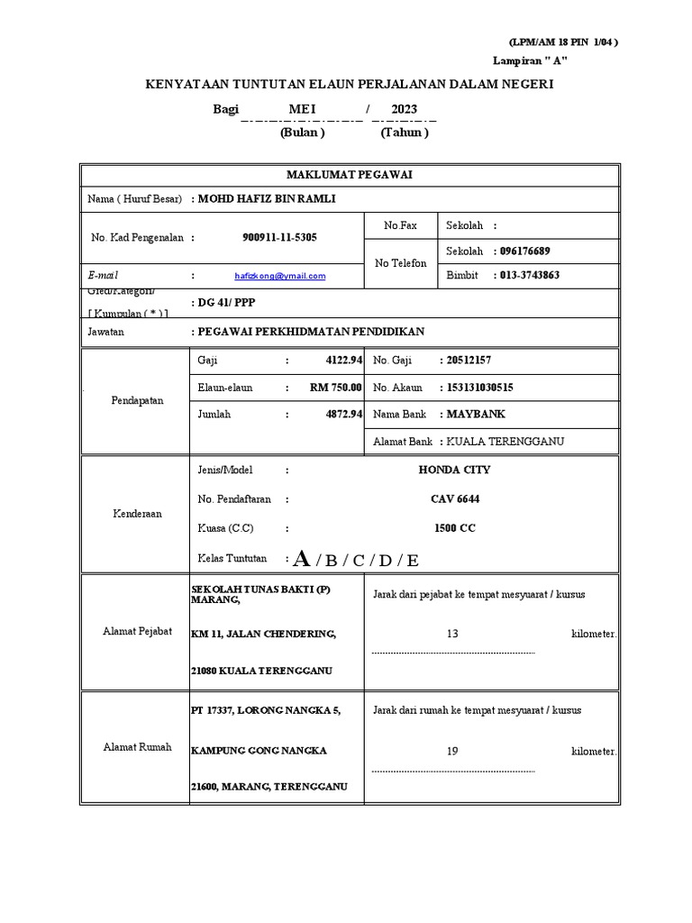 TNT SPR Perjalanan 2022 | PDF