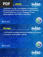 Suspension of Classes - Deped Order No. 37, S. 2022 | PDF | Typhoon ...