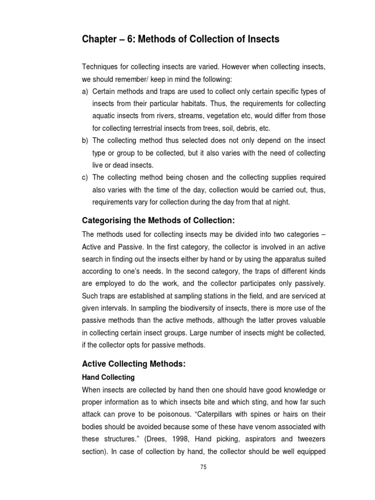 Chapter 6 Method of Collection of Insects | PDF