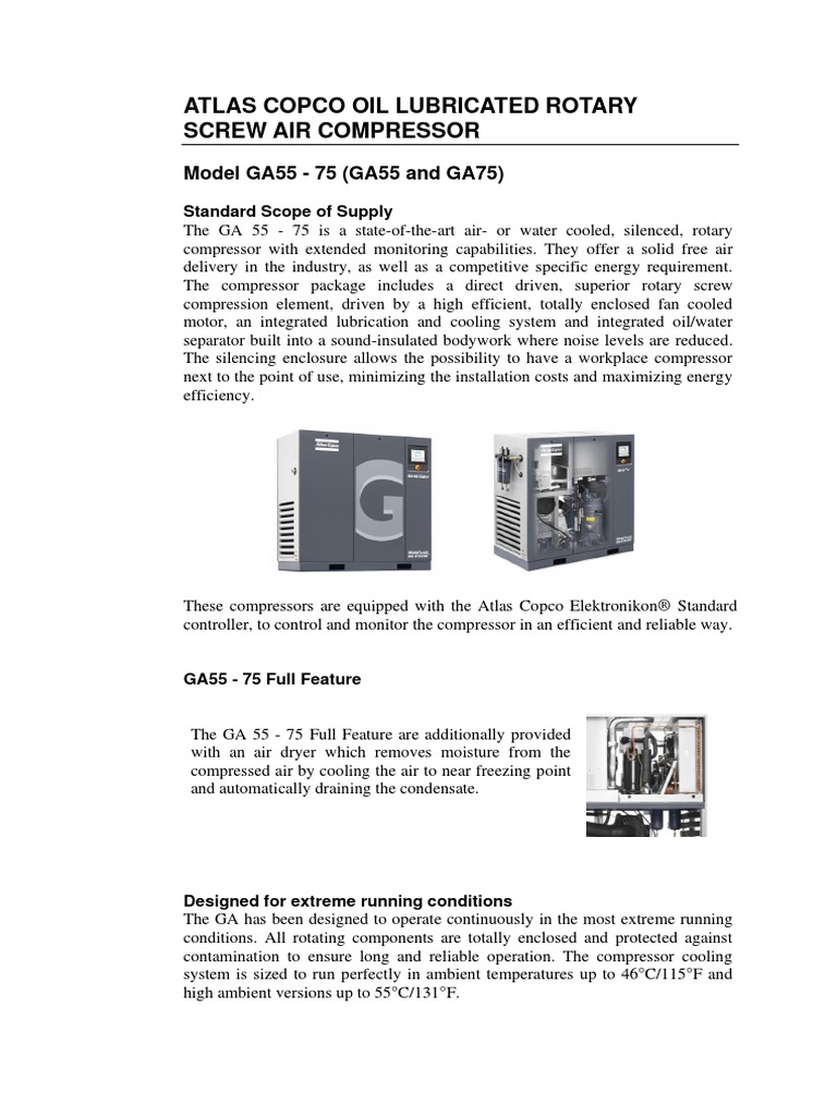 Product Description GA 55-75 Antwerp | PDF | Gases | Gas Technologies