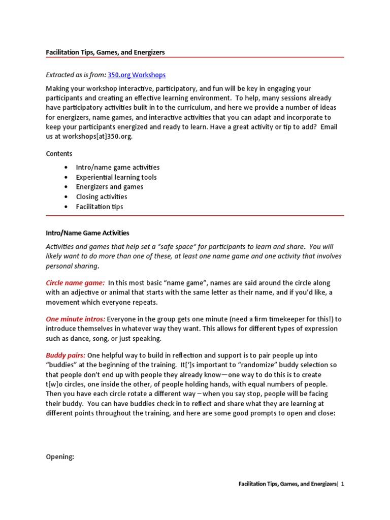 Facilitation Tips | PDF | Learning | Cognitive Science