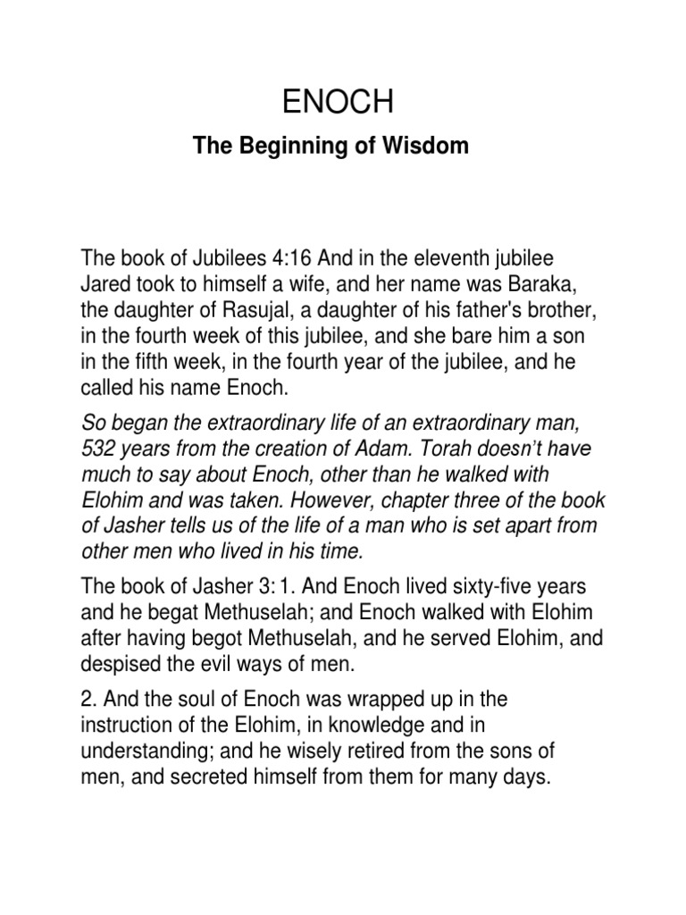 Enoch's Story | PDF | Shabbat | Book Of Enoch