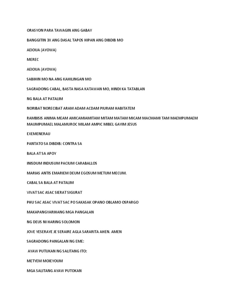 ORASYON PARA Sa Gabay | PDF