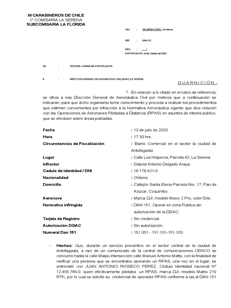 Oficio Dgac LSC X | PDF