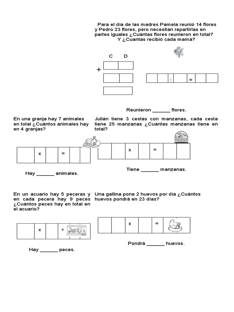 Problemas de multiplicación para primaria | PDF