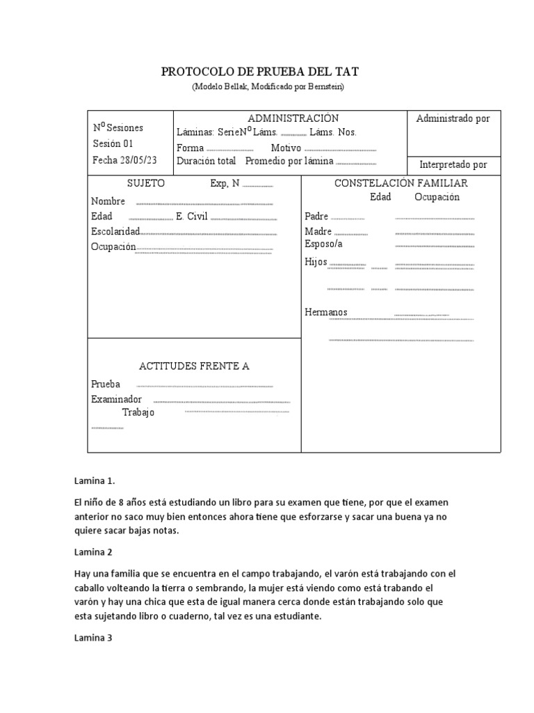 Protocolo de Prueba Del Tat | PDF