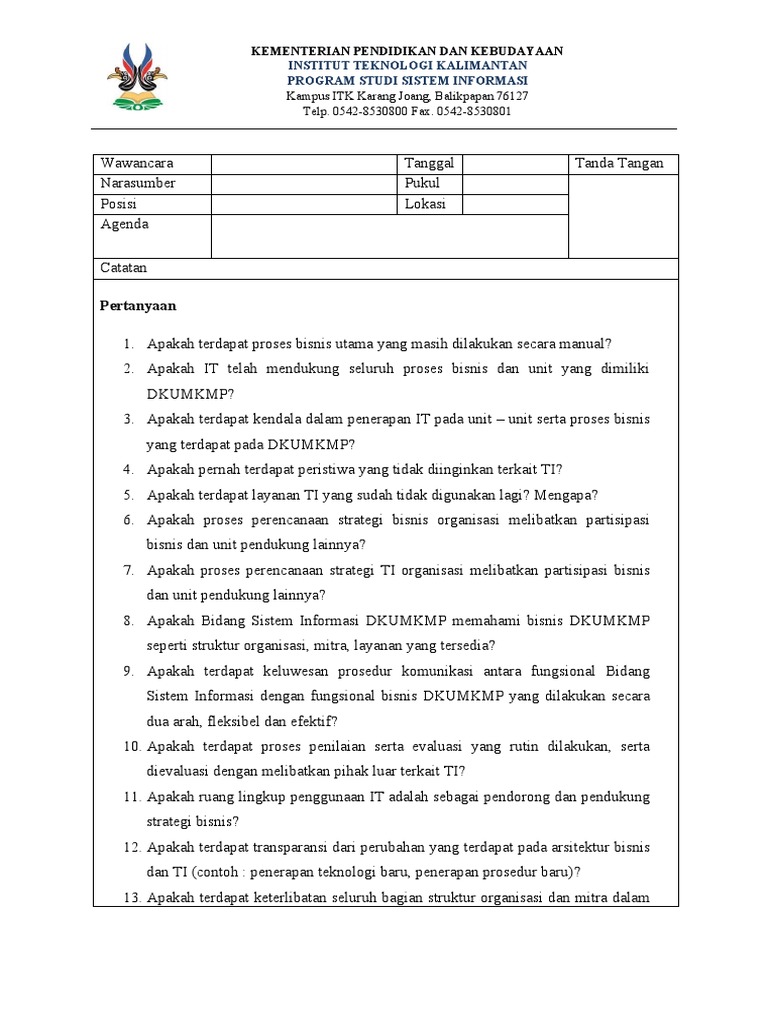Notulensi Wawancara | PDF