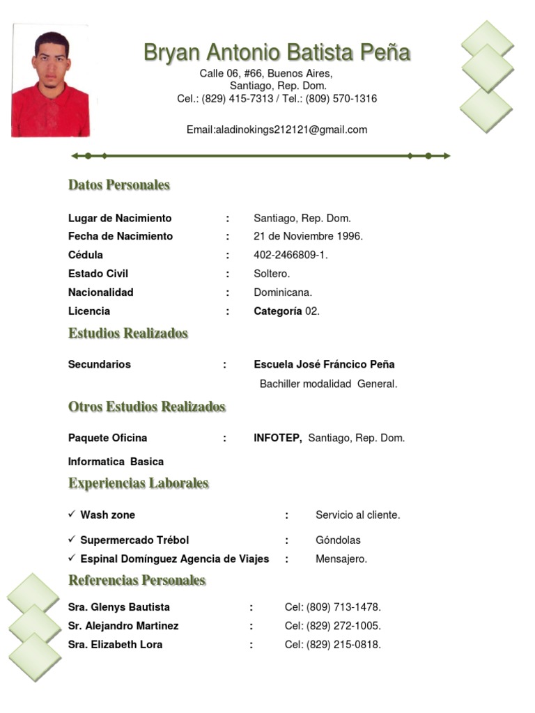 Bryan Antonio Batista Peña (Curriculum) | PDF