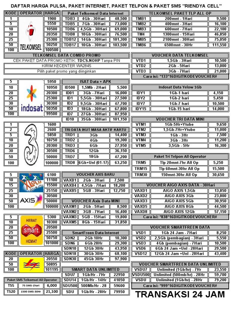 contoh Brosur pulsa | PDF