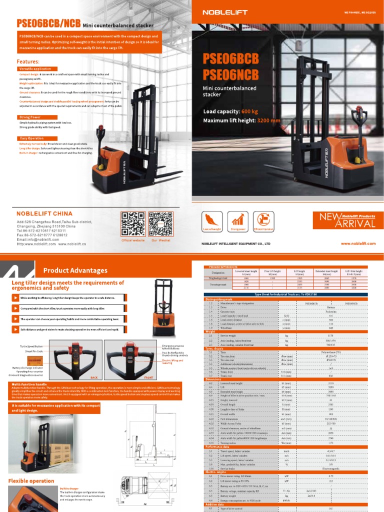 Mini Counter Balanced Stacker PSE06NCB BCB (1) | PDF