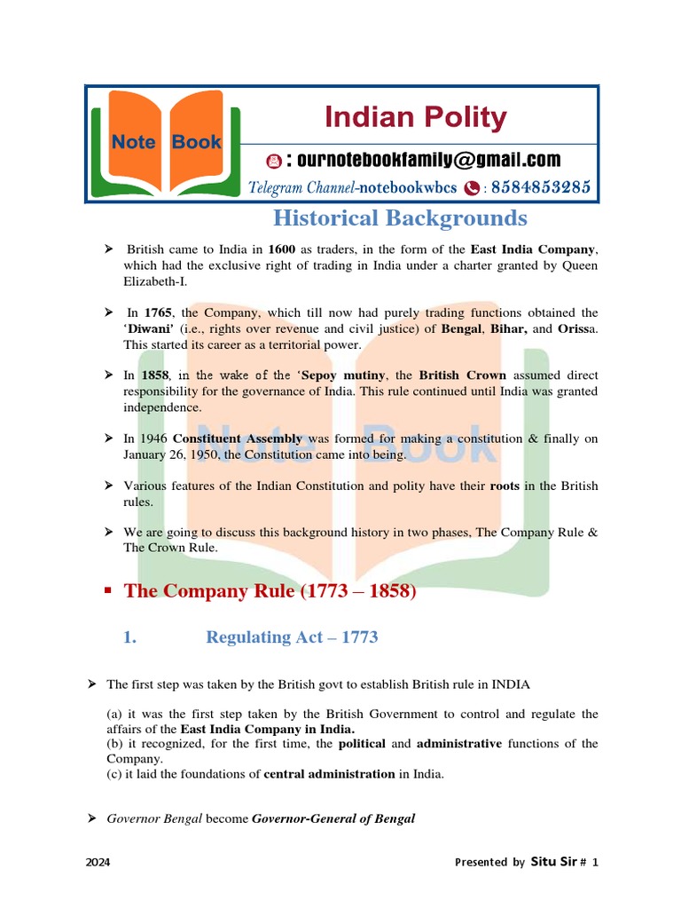 Historical Backgrounds (Important Acts) | PDF | British Raj | Partition ...