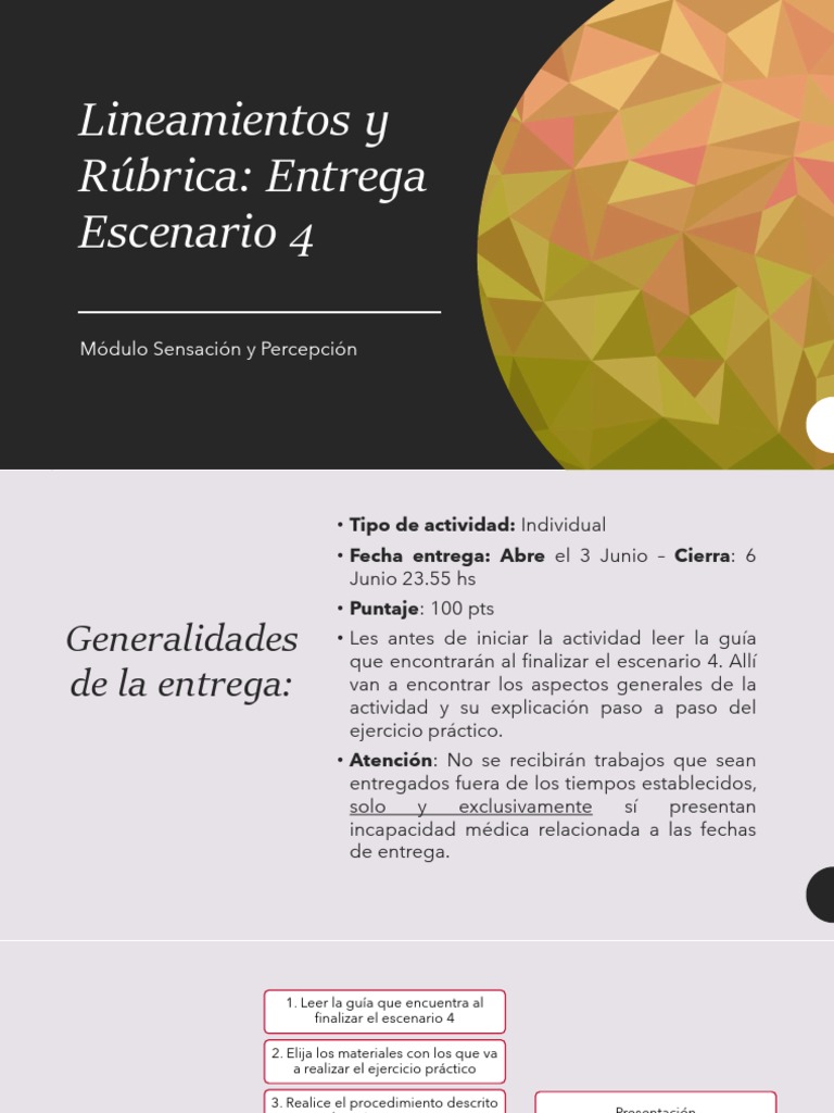 SENSACIÓN Y PERCEPCIÓN - Rubrica Escenario 4 | PDF | Ciencia cognitiva