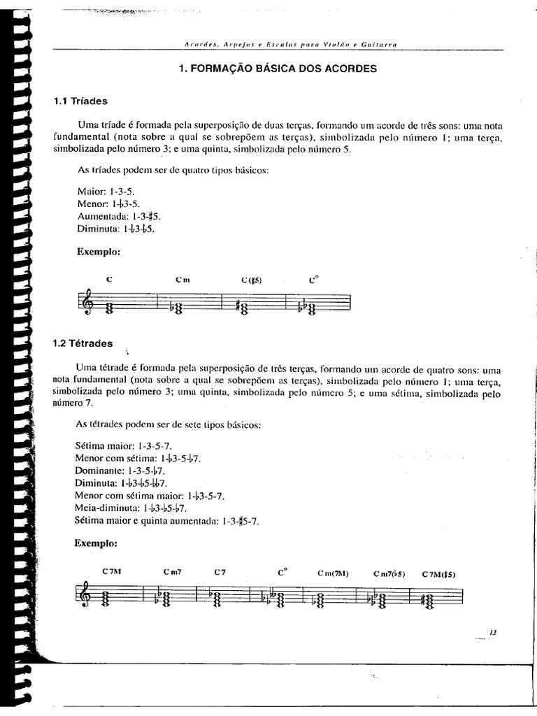 Formação de Acordes Tríades | PDF