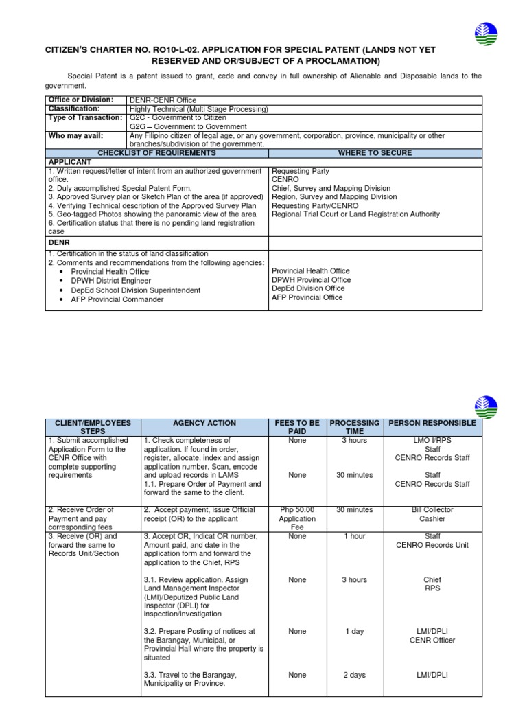 Application for Special Patent | PDF