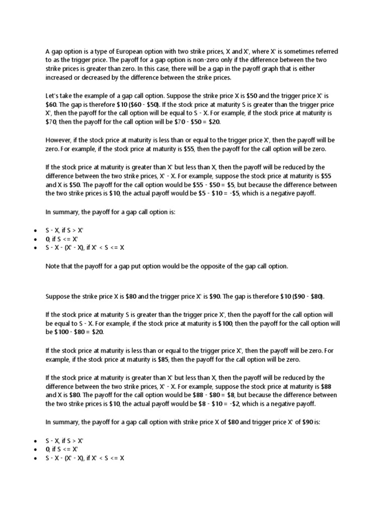 A Gap Option FRM Part 1 435201 | PDF | Put Option | Option (Finance)