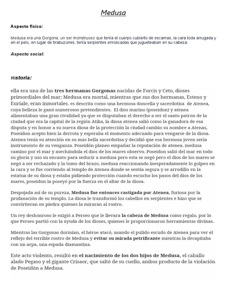 Medusa | PDF | Medusa | Atenea