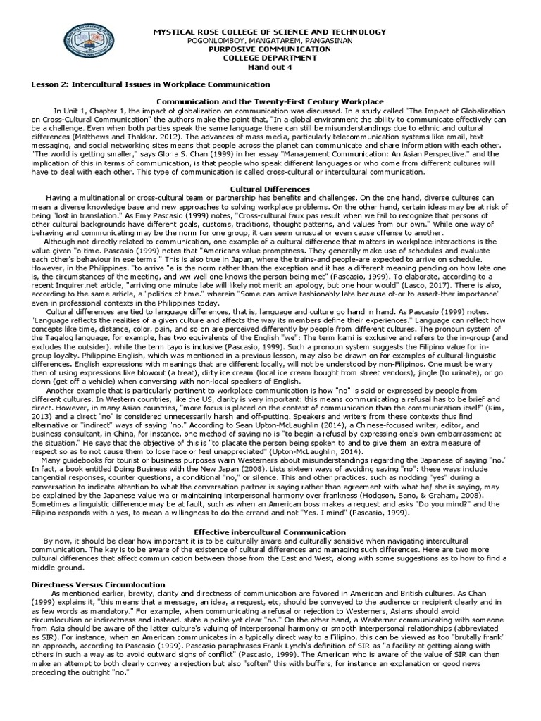 Purposive Communication HandOuts 4 | PDF