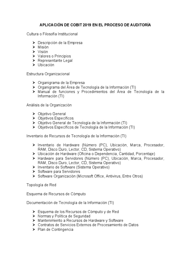 Aplicación de COBIT 2019 en Auditoría de Sistemas | PDF Aplicación de COBIT 2019 en Auditoría de Sistemas | PDF