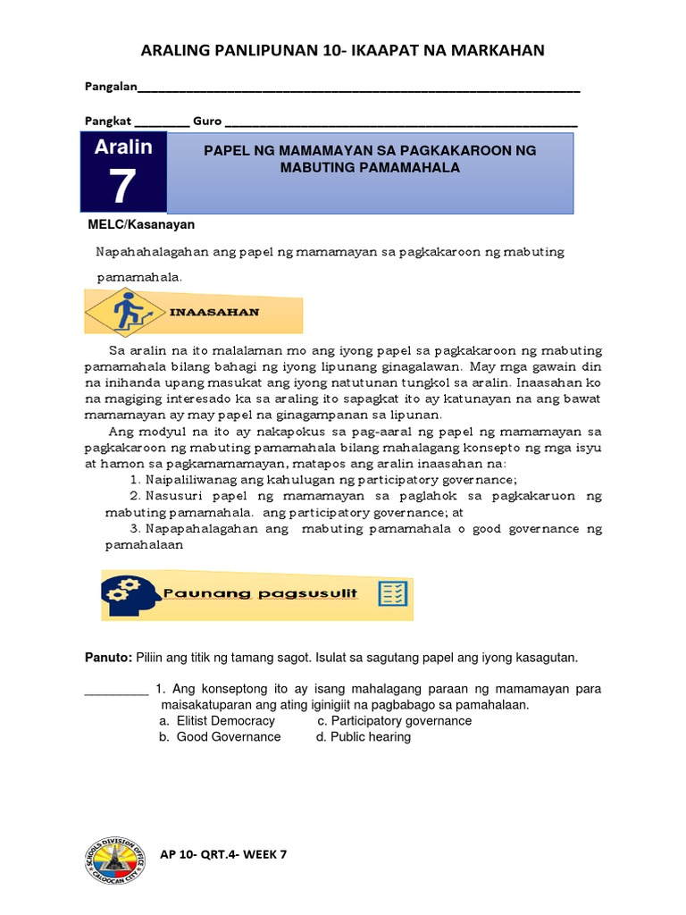 AP10 Q4 Reviewer | PDF