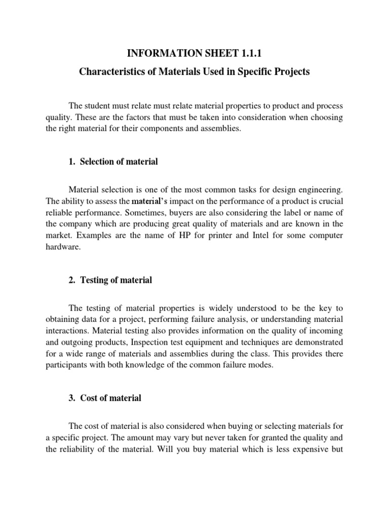 Material Quality and Safety Standards | PDF | Quality (Business ...