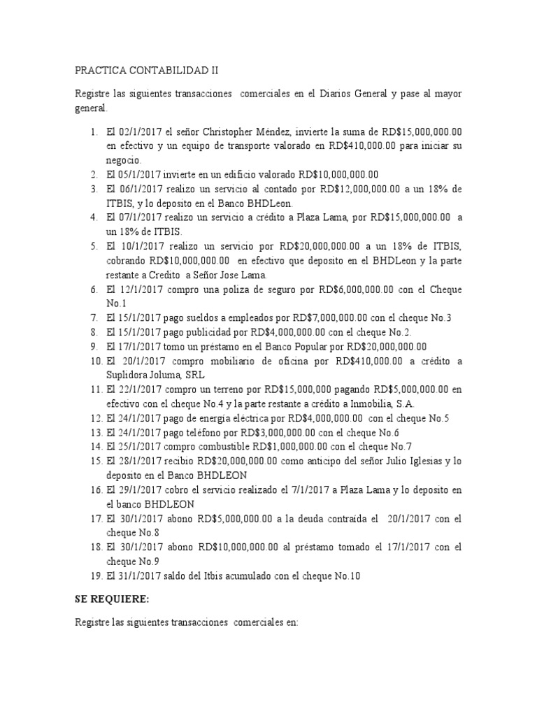Practica Contabilidad II | PDF
