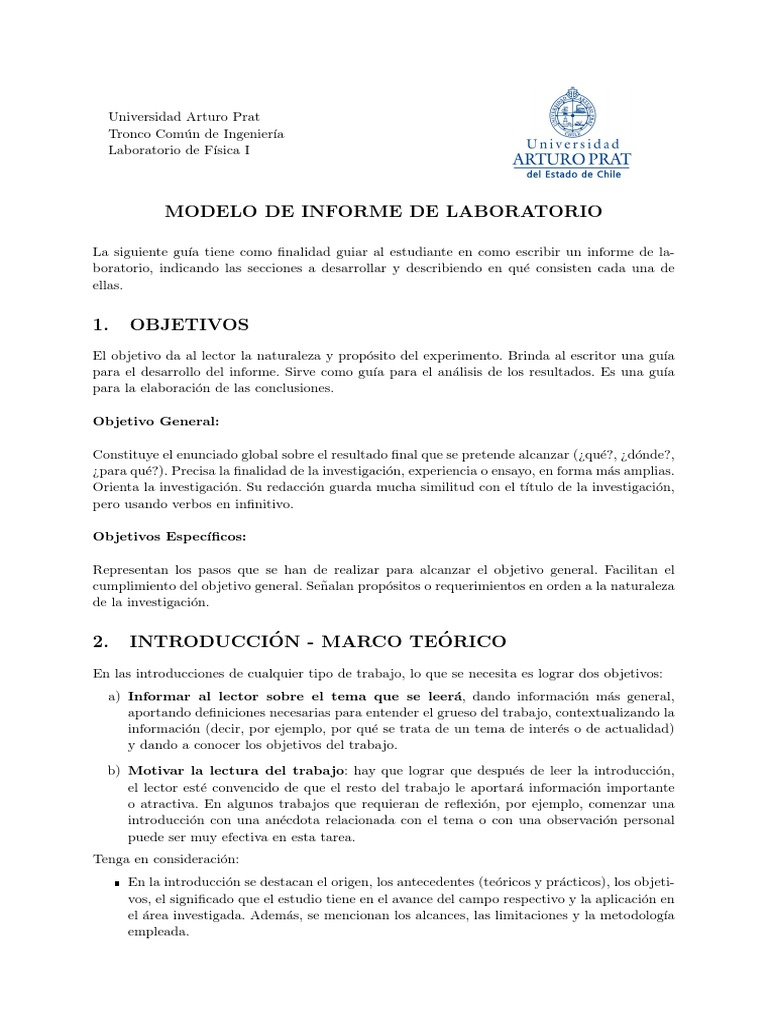 Modelo Informe | PDF | Experimentar | Medición
