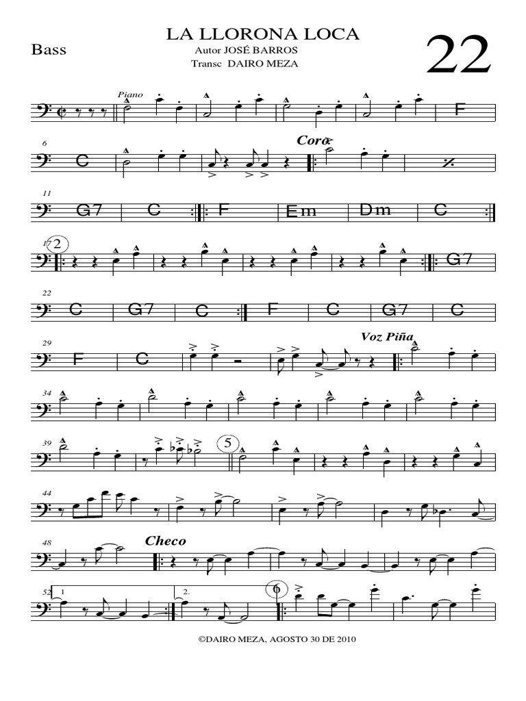 La Llorona Loca - Bass - Bass | PDF