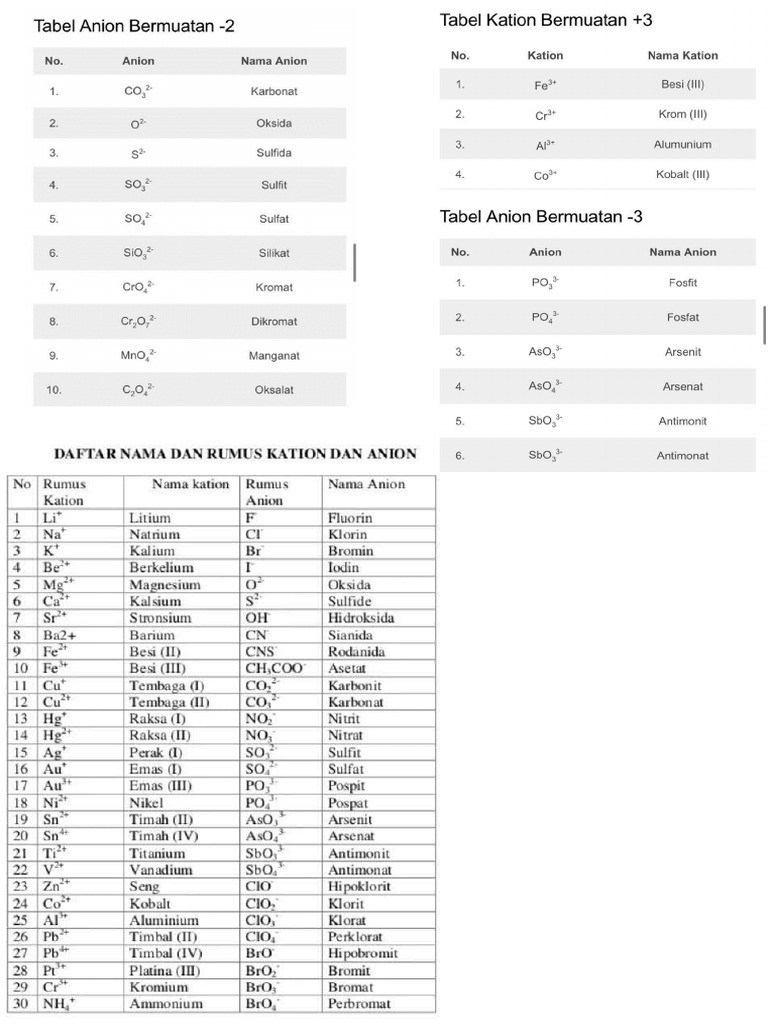 Anion Kation Kimia | PDF