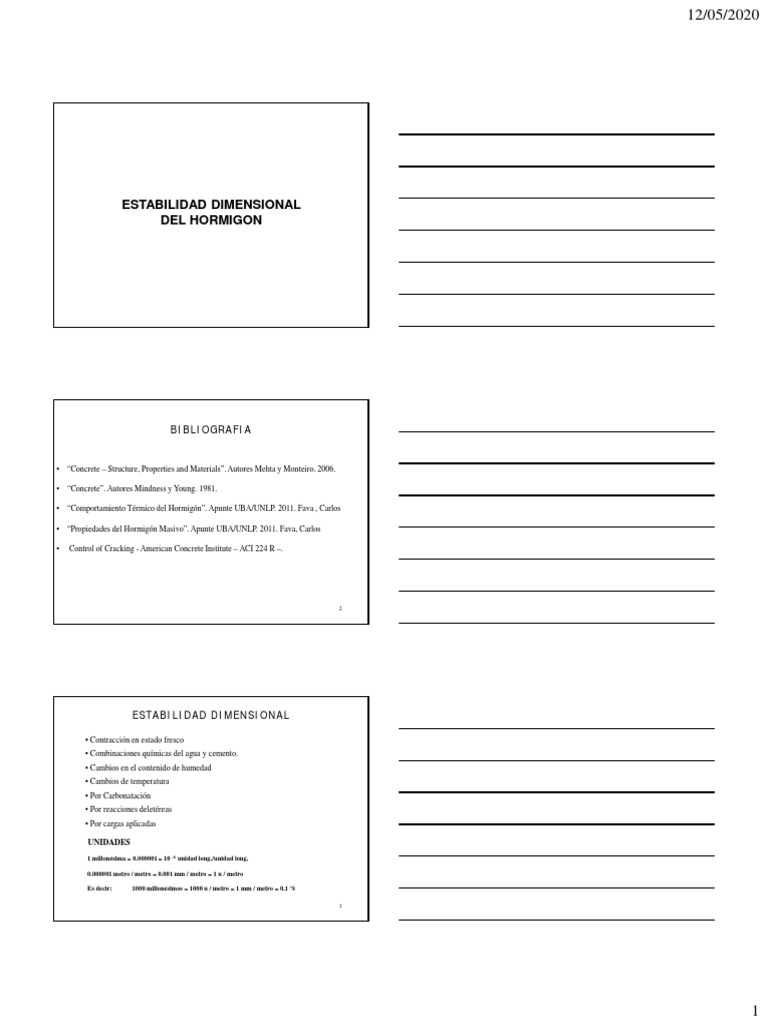 8 - Estabilidad Dimensional | PDF | Fluencia (deformación) | Hormigón