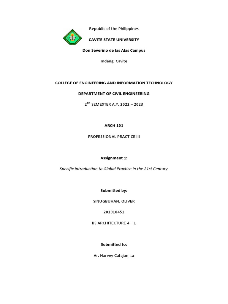 Sinugbuhan - Assignment No.1 | PDF