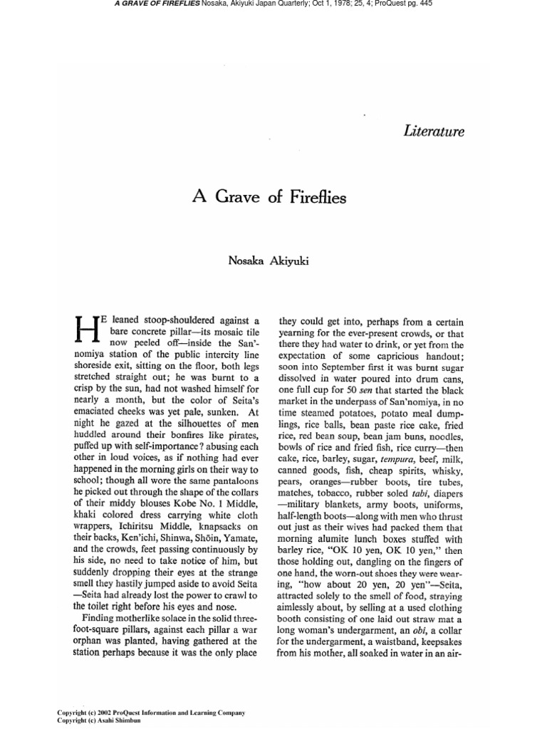 Graveyard of The Fireflies | PDF